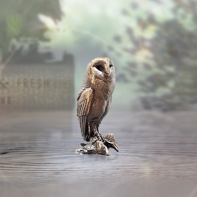 Butler & Peach Miniature Bronze Barn Owl (2083)
